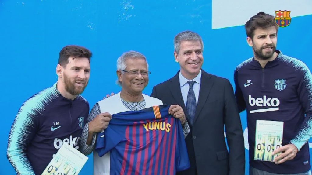 Muhammad Yunus visita l'entrenament del Barça | betevé
