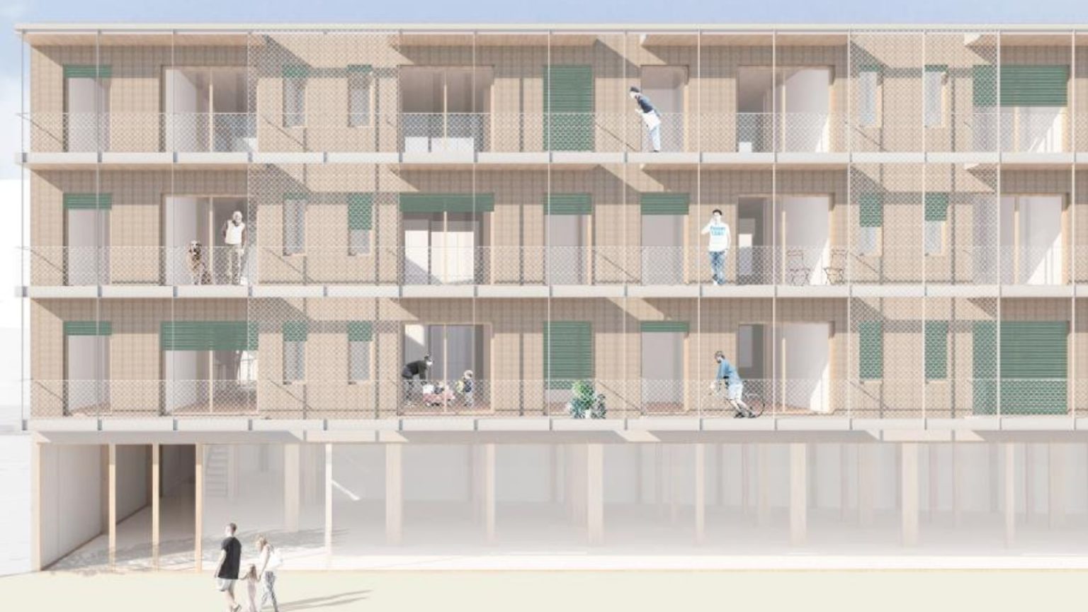 151 habitatges nous de lloguer social en tres edificis de fusta i un de ...