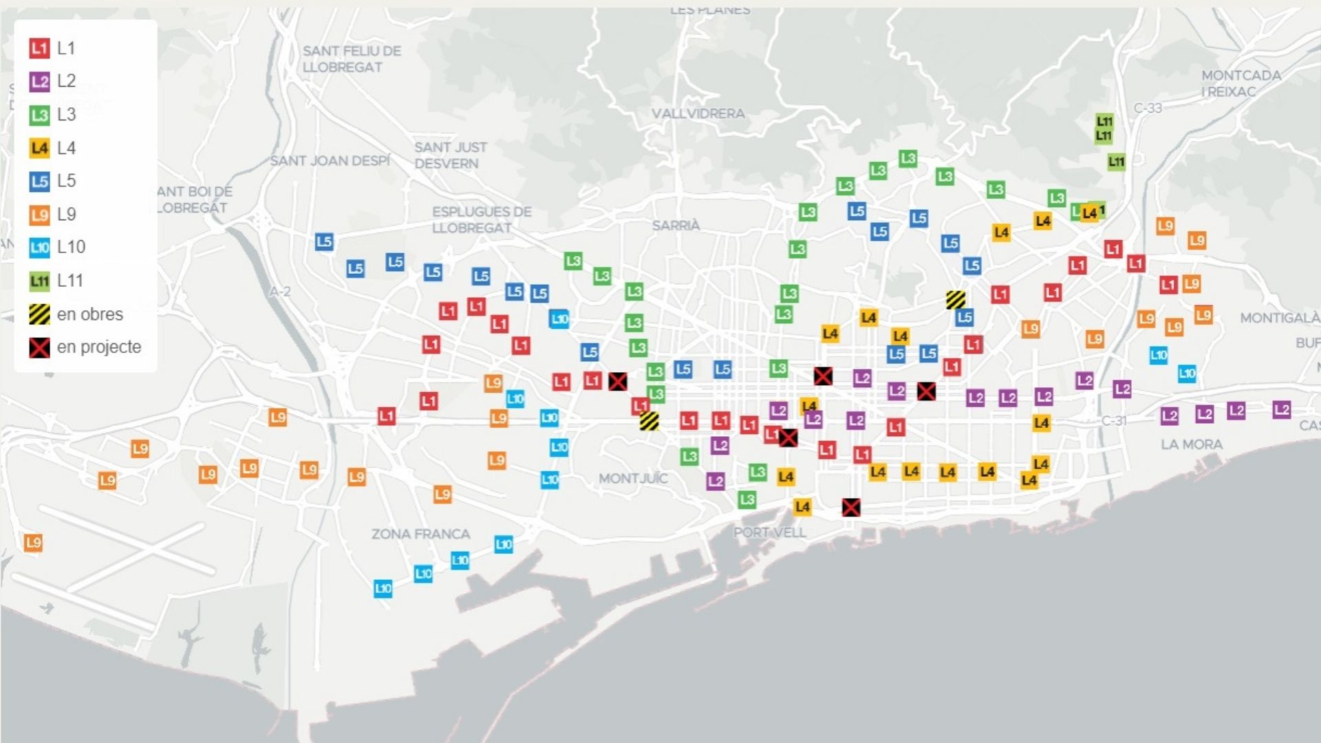Estacions de metro adaptades a Barcelona | MAPA
