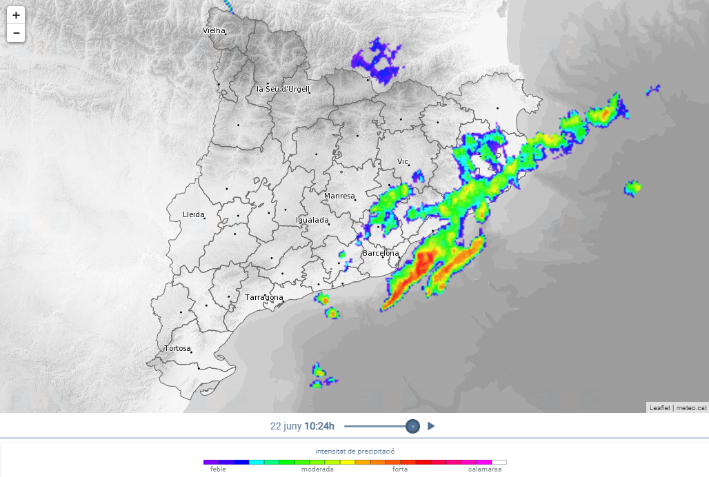 Radar meteorològic de pluja a Barcelona i Catalunya | TEMPS REAL