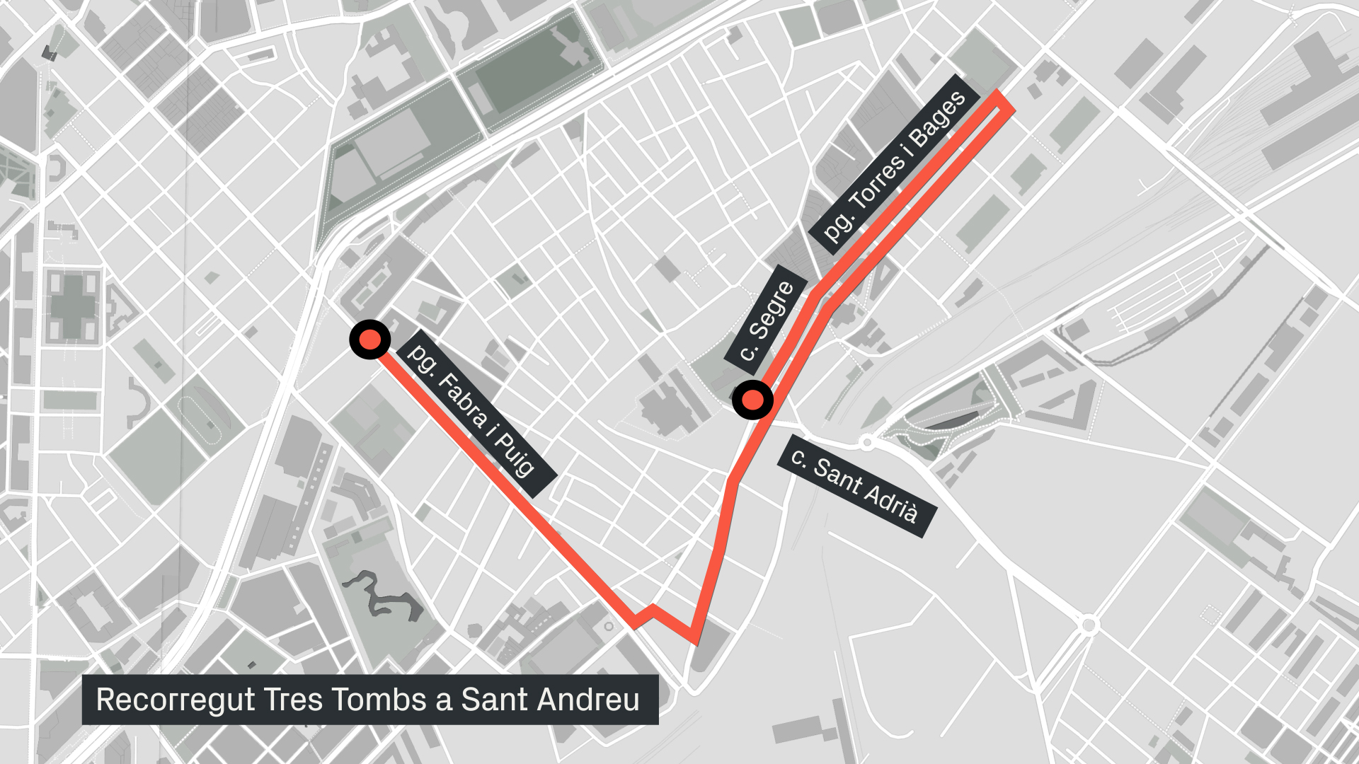 Recorregut dels Tres Tombs a Sant Andreu 2023 | MAPA