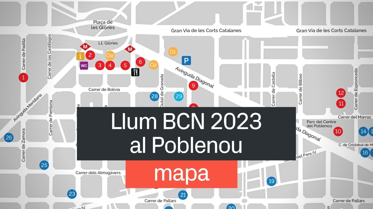 Mapa del Llum BCN 2023 al Poblenou | FOTO i PDF
