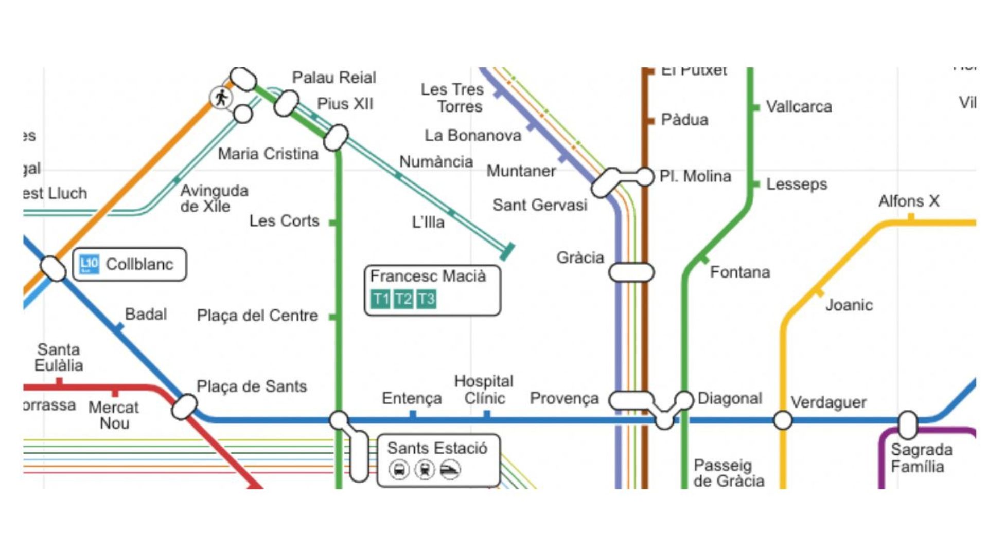 Canvis al plànol del metro, trens i tramvia per simplificar-lo