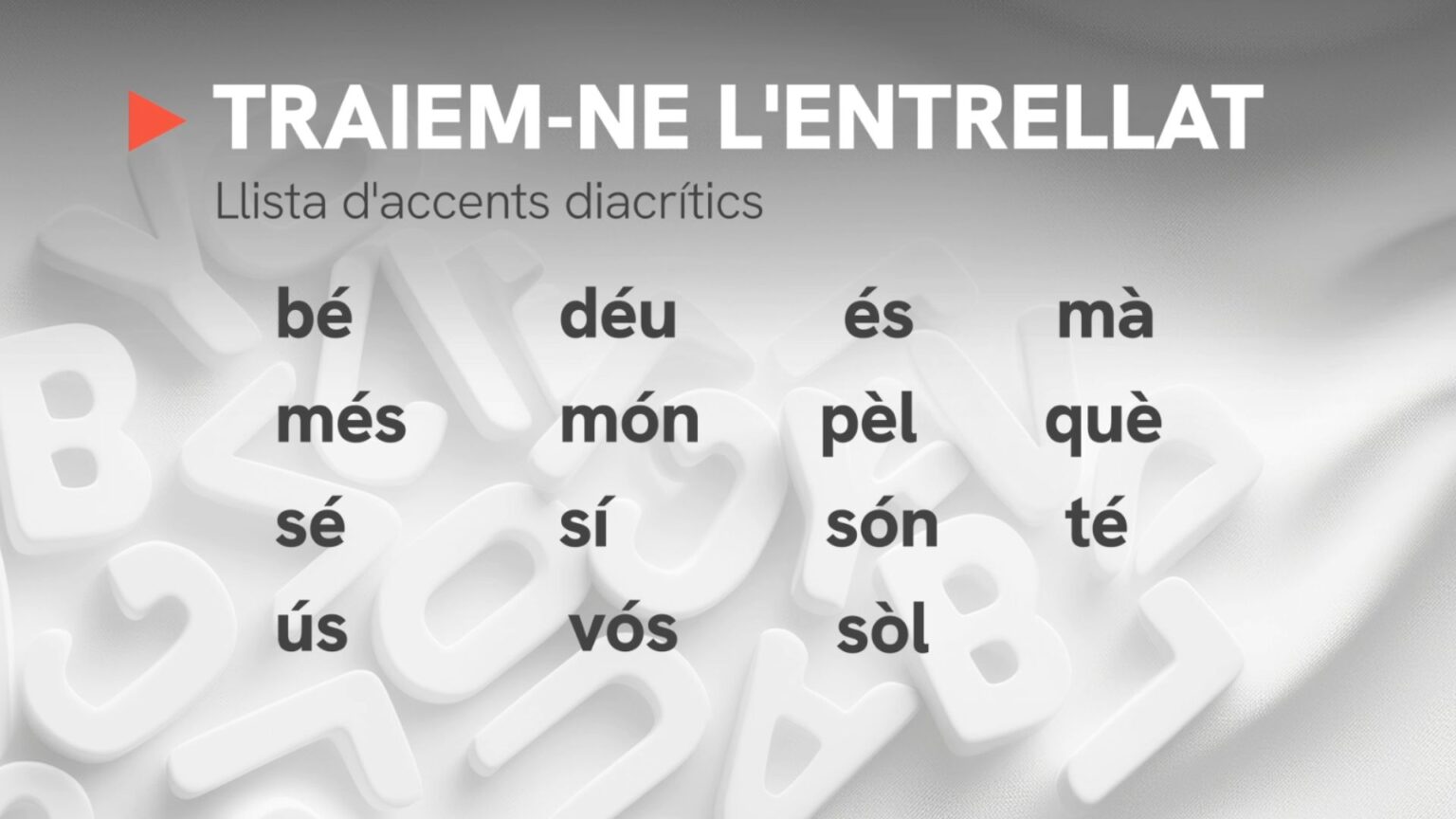 'betevé llengua' de novembre posa l'accent en els diacrítics