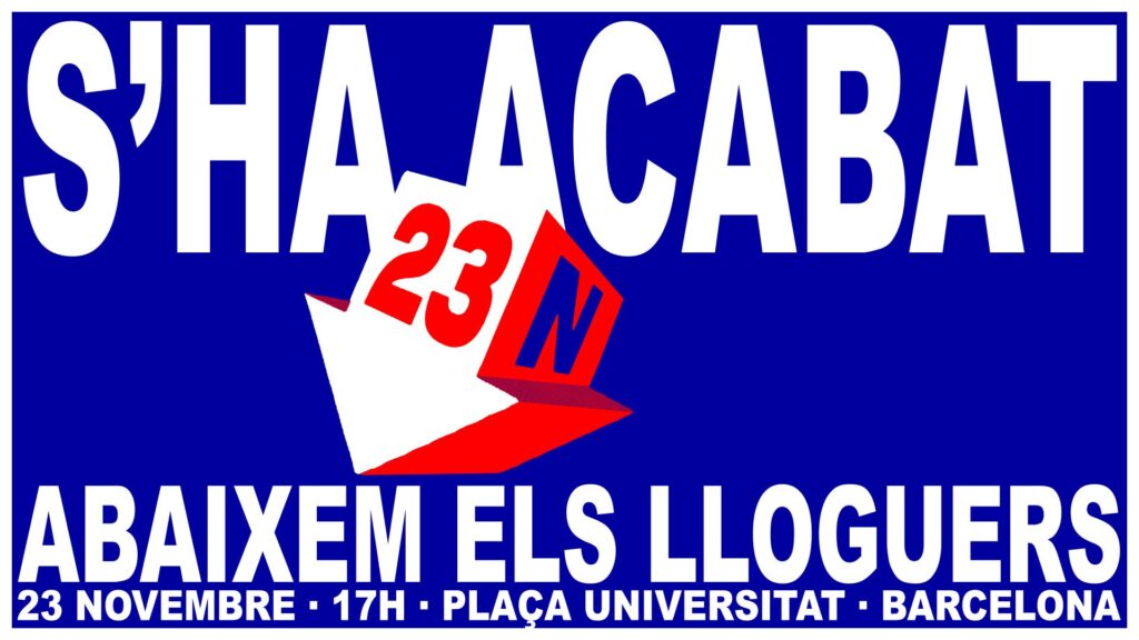 Manifestació contra el preu dels lloguers el 23 de novembre | GUIA