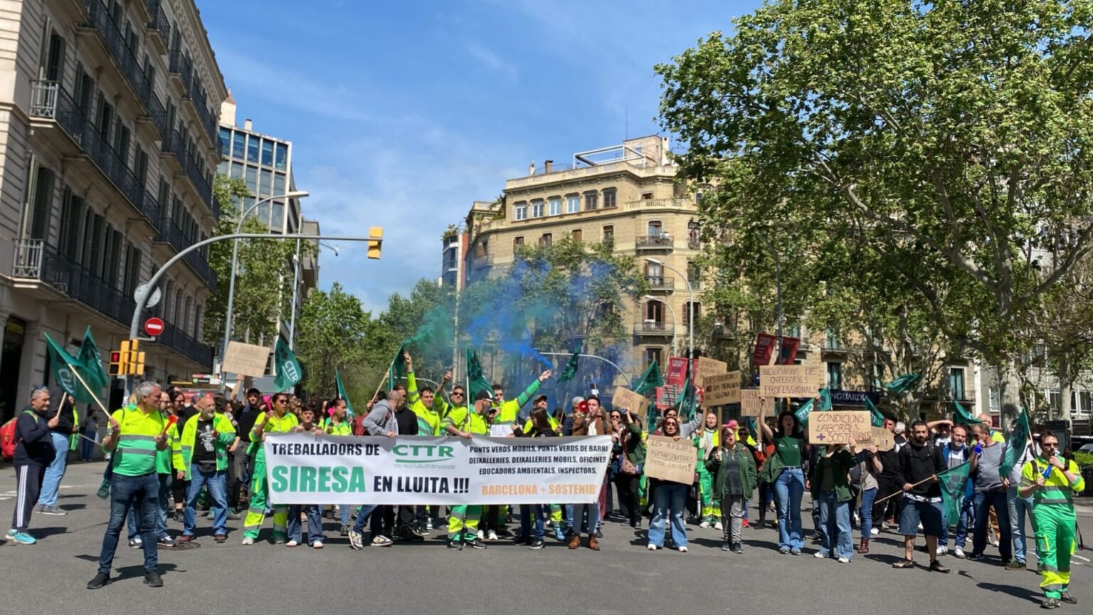 Vaga als punts verds de Barcelona cinc dies de juny