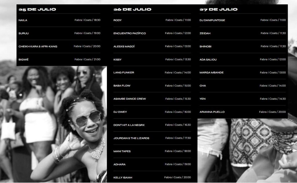 1a edició de Blackcelona Festival: programació