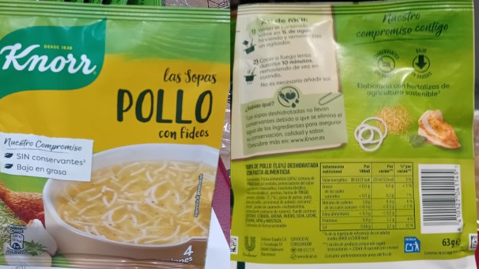 Alerta alimentària per metall i cautxú en una sopa de sobre