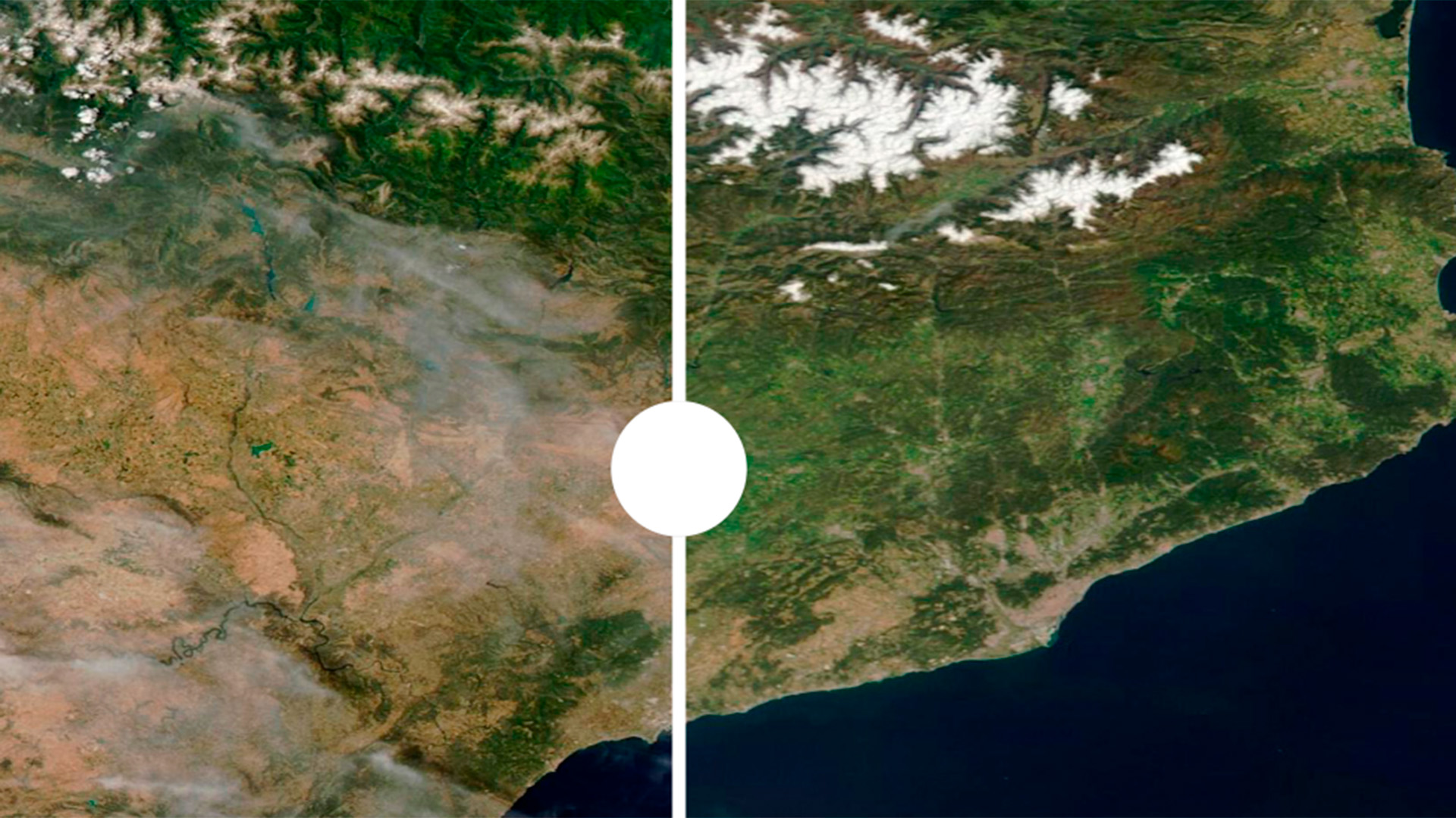 De verd a marró: així ha canviat el paisatge des del satèl·lit